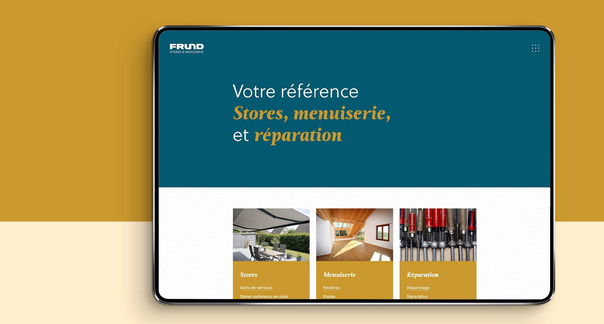 Site internet | Frund – Stores & Menuiserie | Pomzed
